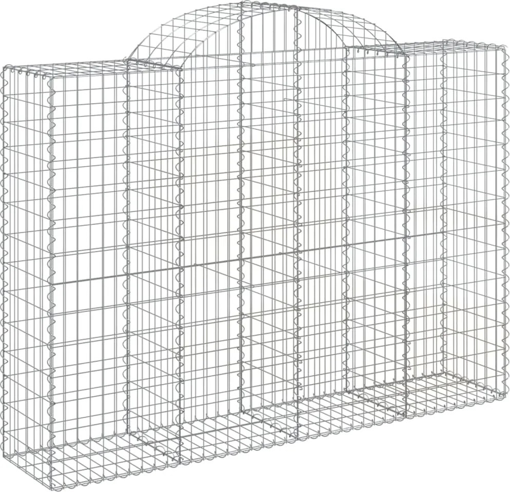 Klenuté gabionové koše 4 ks 200x50x140/160cm pozinkované železo 3146364
