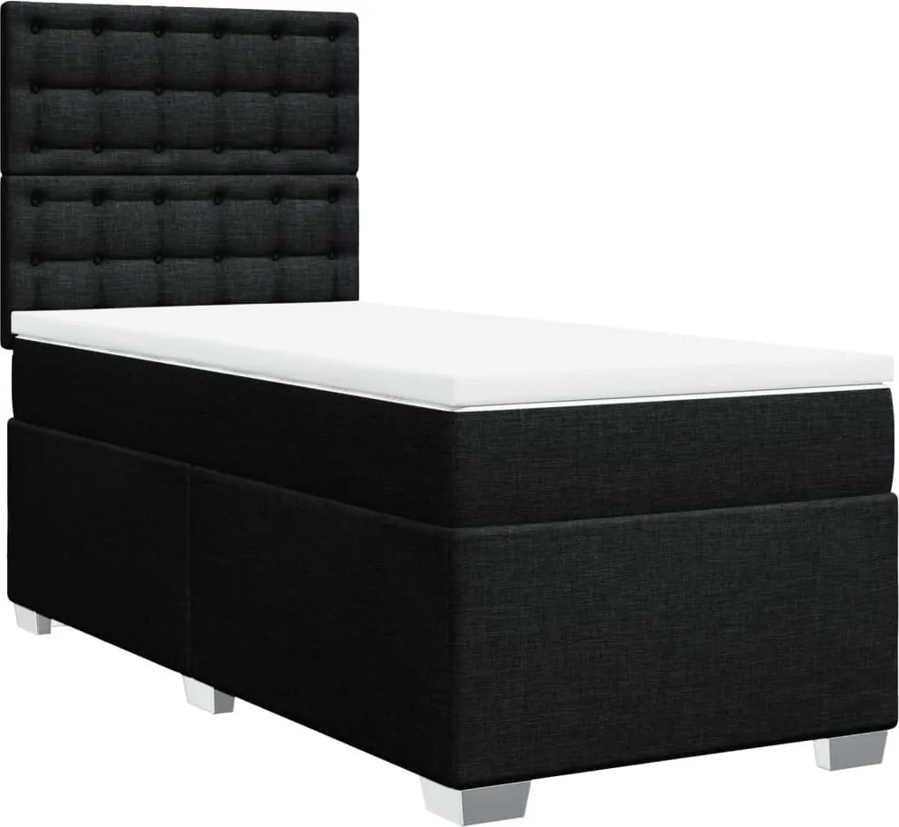 Box spring postel s matrací černá 80 x 200 cm textil 3290331