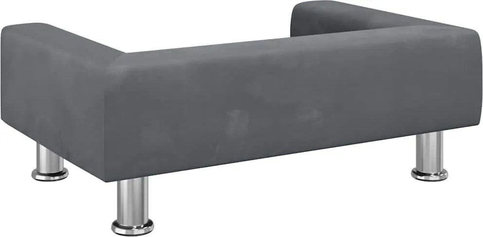 Pelíšek pro psy tmavě šedý 70 x 45 x 26,5 cm samet 171920