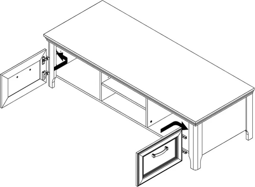 Sconto TV stolek ALEXANDRIA 131 dub sněhobílý