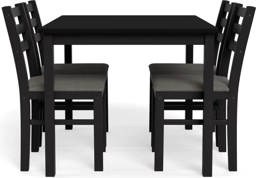 ACTONA Jídelní set stolu a čtyř židlí ALICANTE černý 110x70 cm