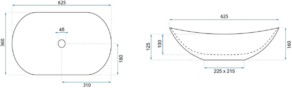 Rea Royal 60 umyvadlo, 62 x 36 cm, napodobenina kamene Lava, REA-U8597