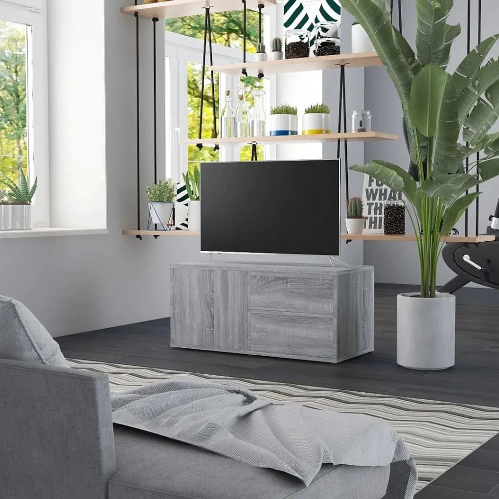 vidaXL TV stolek 80 x 34 x 36 cm kompozitní dřevo [801850] Barva: bílá a dub sonoma
