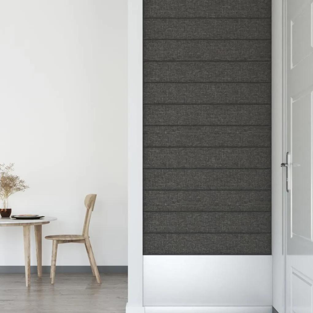 Nástěnné panely 12 ks tmavě šedé 90 x 15 cm textil 1,62 m² - Default Title