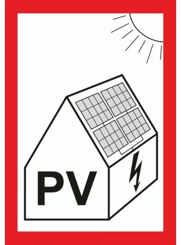 Samolepka PV symbol pro fotovoltaiku 75x105mm