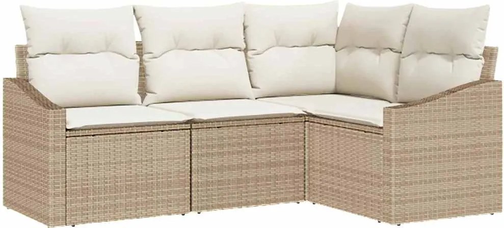 Set pohovek 4 ks Béžová polyratan 3346701