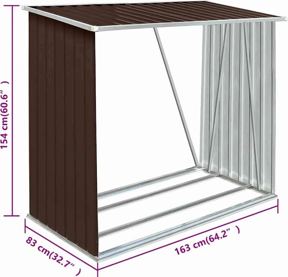vidaXL Zahradní kůlna na dříví pozinkovaná ocel 163x83x154 cm [47091] Barva: antracitová