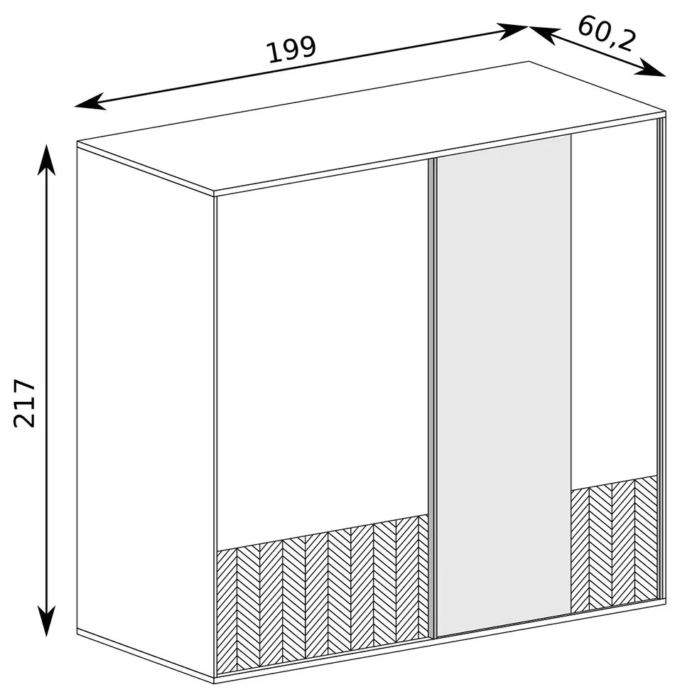 FONTI | šatní skříň F-11 | 199 cm | dub karamel