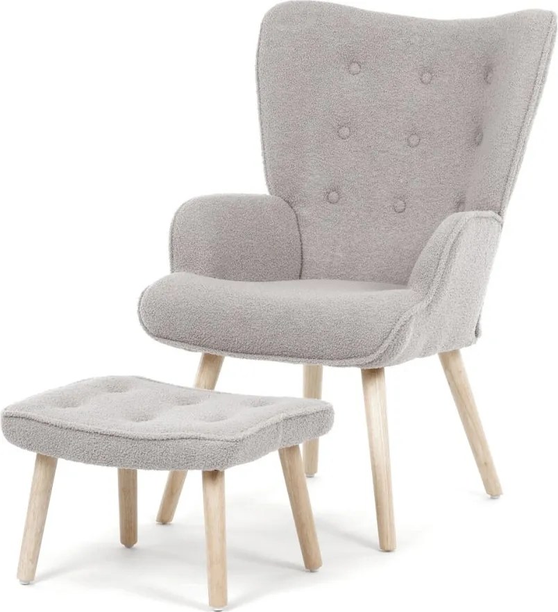 Relaxační křeslo AK-319 BR2, látka bouclé, hnědá (67 x 76) cm Šedá