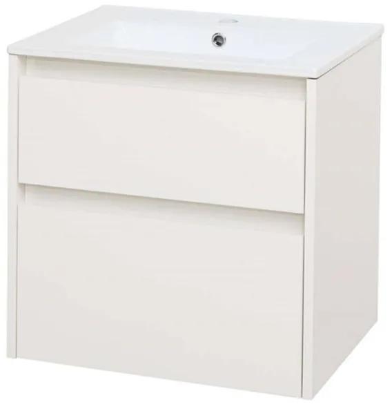 Mereo, Opto, koupelnová skříňka s keramickým umyvadlem 61 cm, bílá CN910