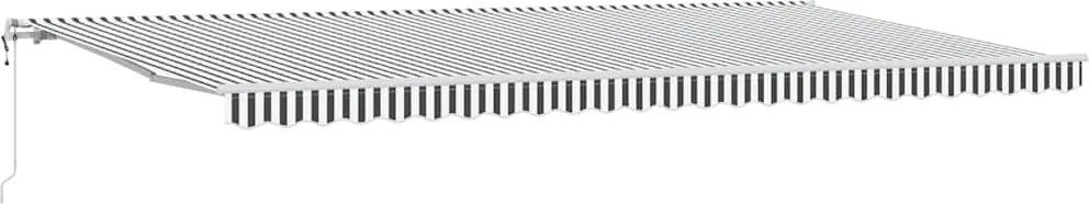 Automatická zatahovací markýza antracitová a bílá 600 x 300 cm 3310242