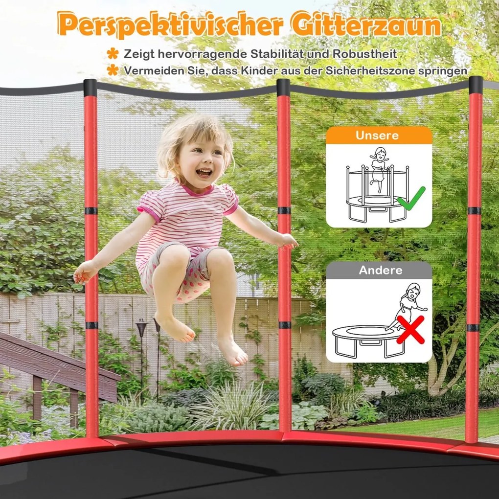 Costway Zahradní trampolína Ø140 cm s ochrannou sítí trampolína