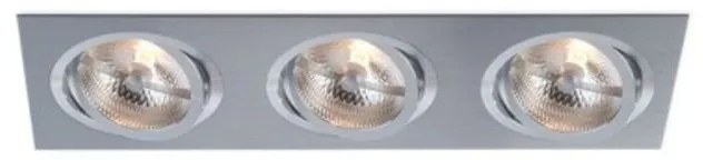 Vestavné svítidlo Aluminio Plata, kartáč.hliník 3x 15W LED 230V - BPM