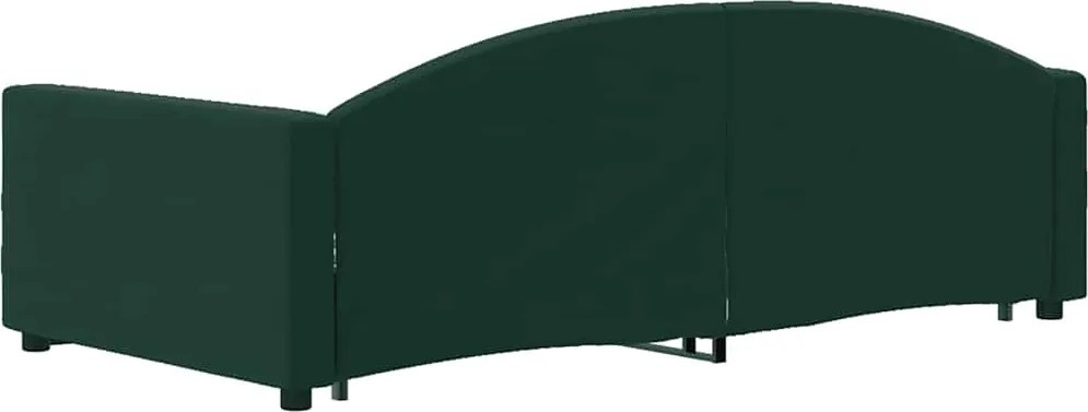 Válenda s přistýlkou a zásuvkami tmavě zelená 100x200 cm samet 3197358