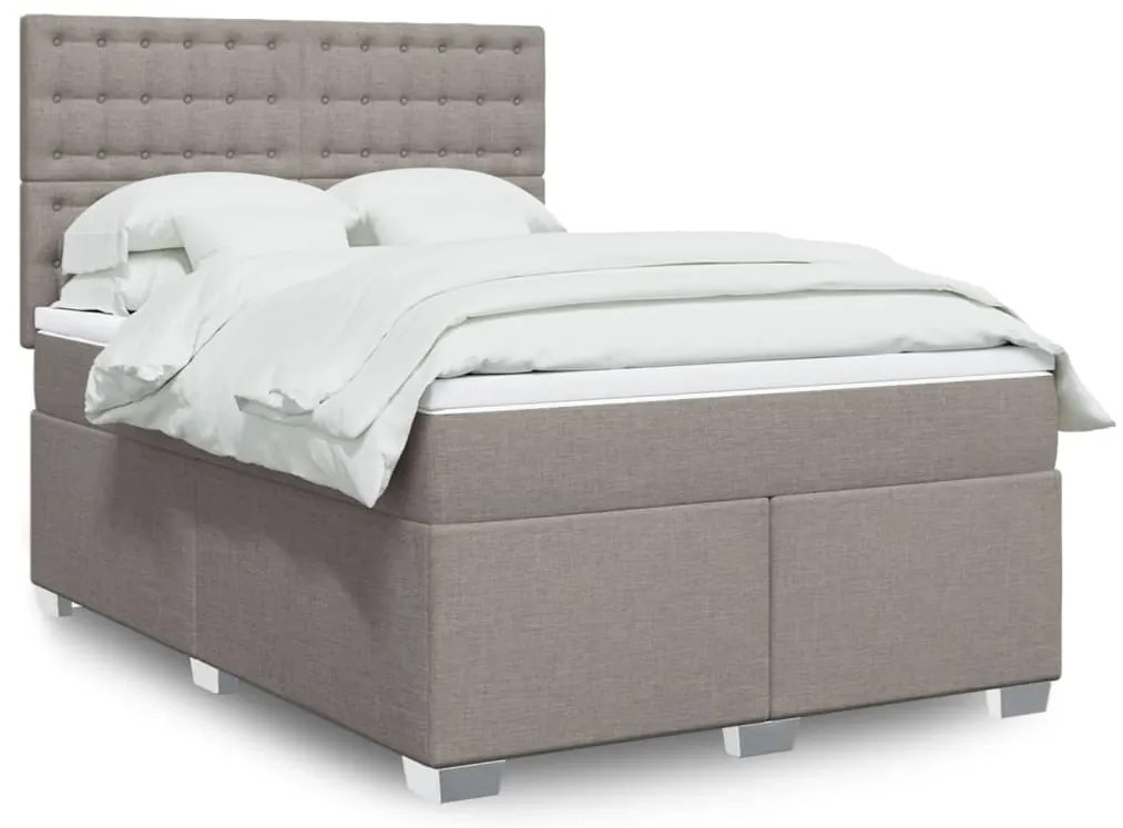 Box spring postel s matrací taupe 140x190 cm textil 3290501