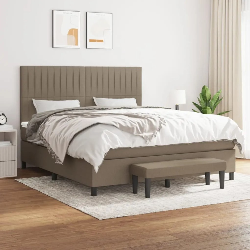 Box spring postel s matrací taupe 160x200 cm textil 3136769