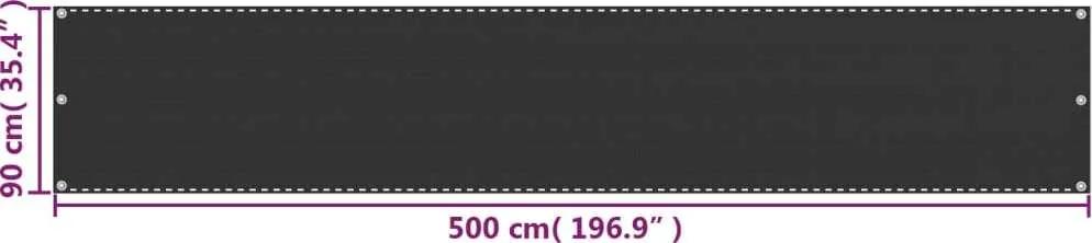 vidaXL Balkonová zástěna 90 x 500 cm HDPE [310842] Barva: Černá
