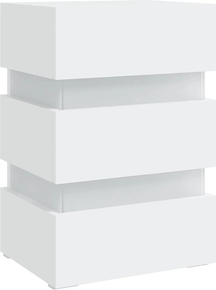 Noční stolek s LED bílý 45 x 35 x 67 cm kompozitní dřevo 326840