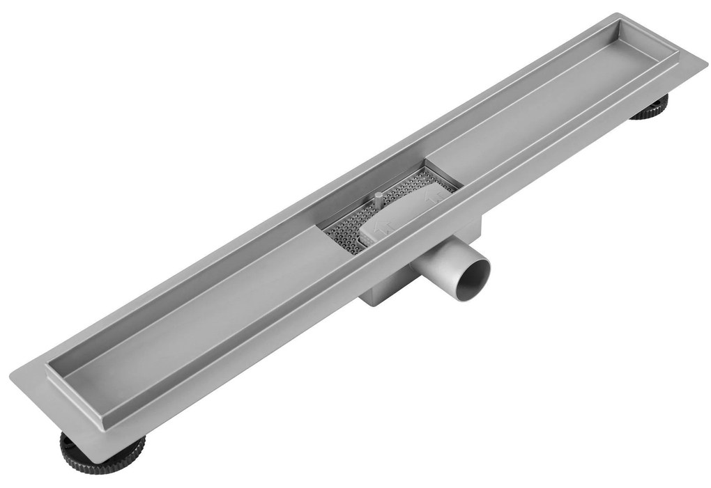 Rea Neox, odtokový sprchový žlab 80 cm, broušená ocel, REA-G2503