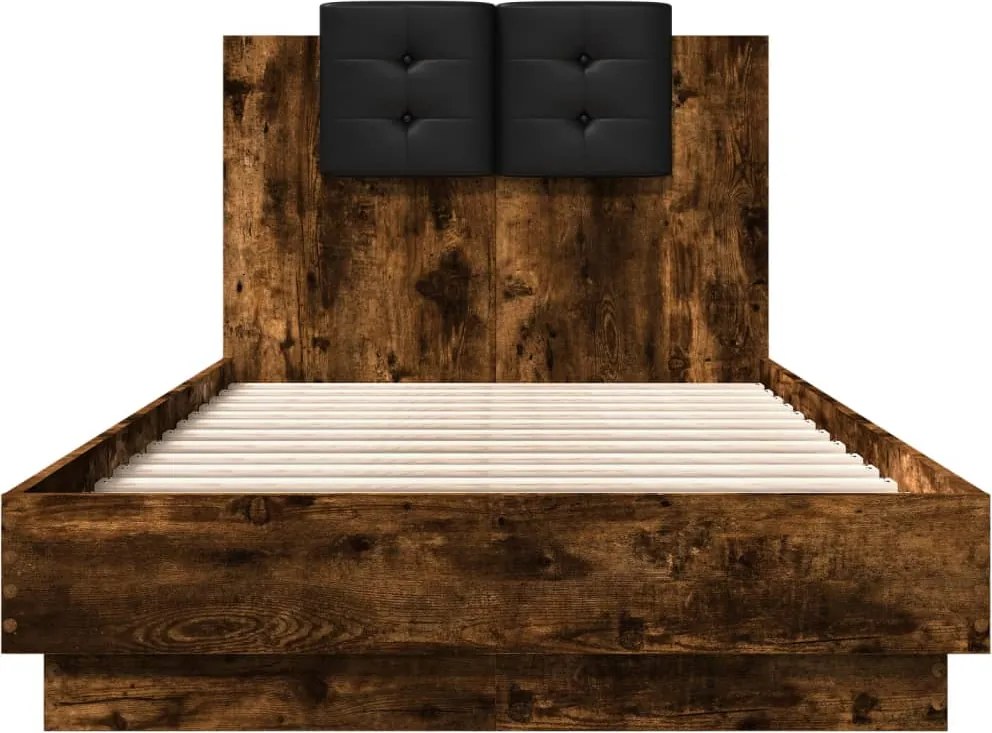 Rám postele s čelem kouřový dub 75 x 190 cm kompozitní dřevo 3209979
