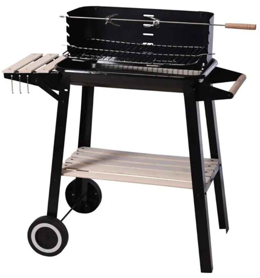 Mobilní gril s odkládacím stolkem BBQ 83 x 45