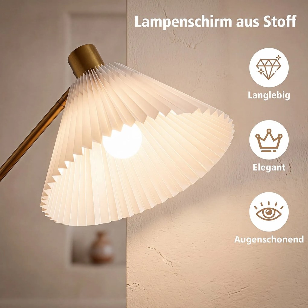 Costway Stojací lampa výškově nastavitelná stojací lampa s nastavitelným úhlem