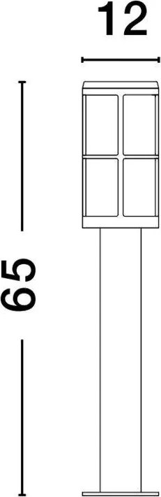 NV 9002860 Venkovní sloupkové svítidlo STONE černý hliník a akryl E27 1x12W 220-240V IP54 bez žárovky - NOVA LUCE
