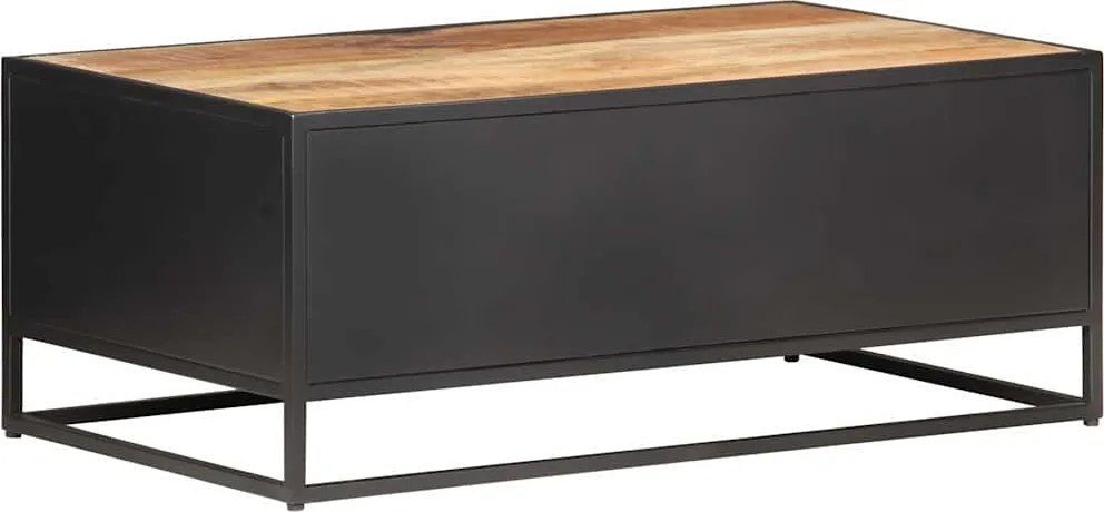 Konferenční stolek 90x50x35 cm hrubý mangovník přírodní rákos 323143