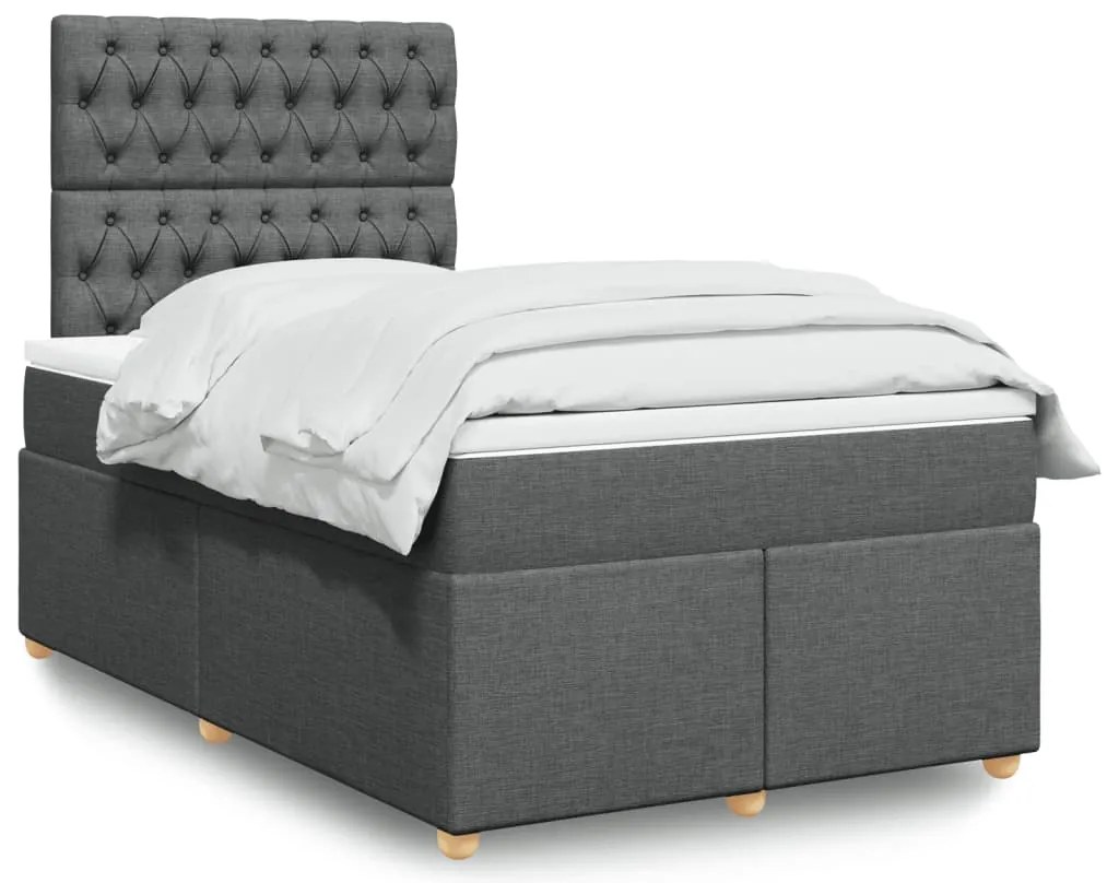 Box spring postel s matrací tmavě šedá 120x200 cm textil 3291255