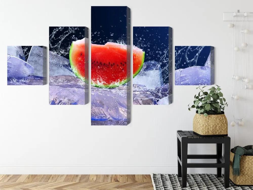 Vícedílný obraz Meloun Na Ledu Nedostatek Nedostatek Přírodní plátno 250x150