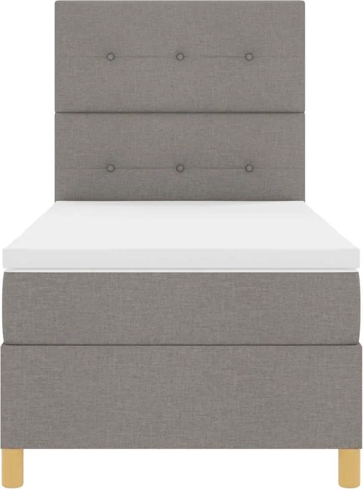 Postel s boxspringem s čelo Taupe 80 x 200 cm textil 3339578