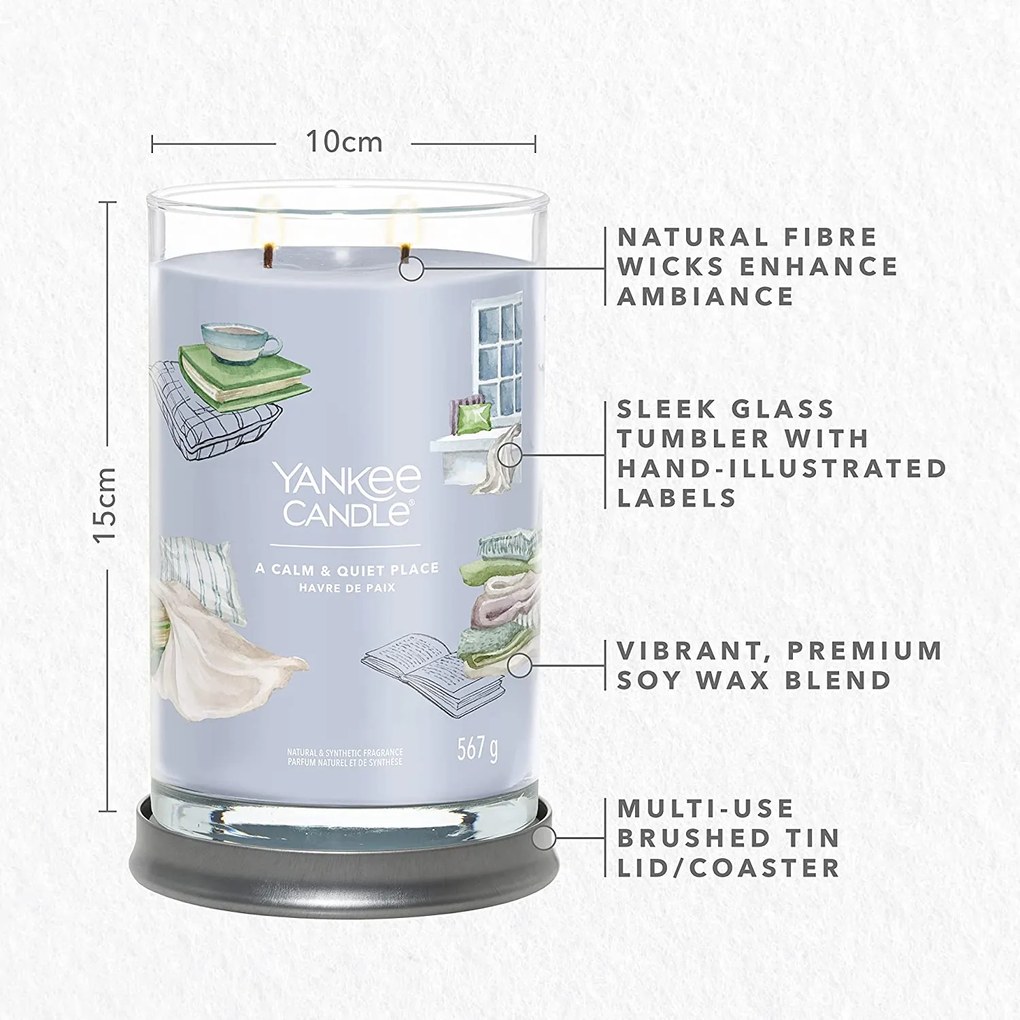 Yankee Candle vonná svíčka Signature Tumbler ve skle velká Calm & Quiet place 567g