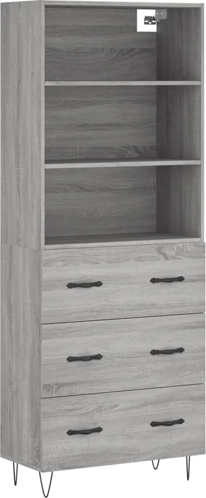 Skříň highboard šedá sonoma 69,5 x 34 x 180 cm kompozitní dřevo 3189379