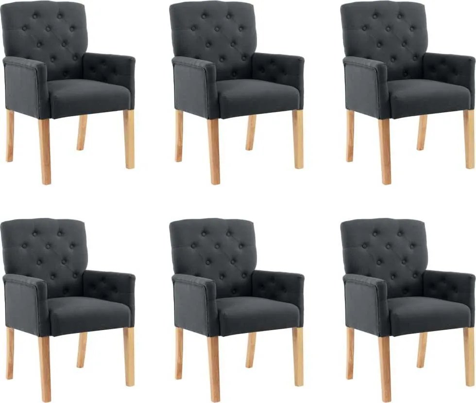 vidaXL Jídelní židle s područkami 6 ks textil [3058299] Barva: Béžová