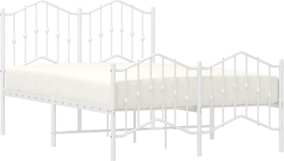 vidaXL Kovový rám postele s hlavovým a nožním čelem 120 x 200 cm [373854] Barva: Černá