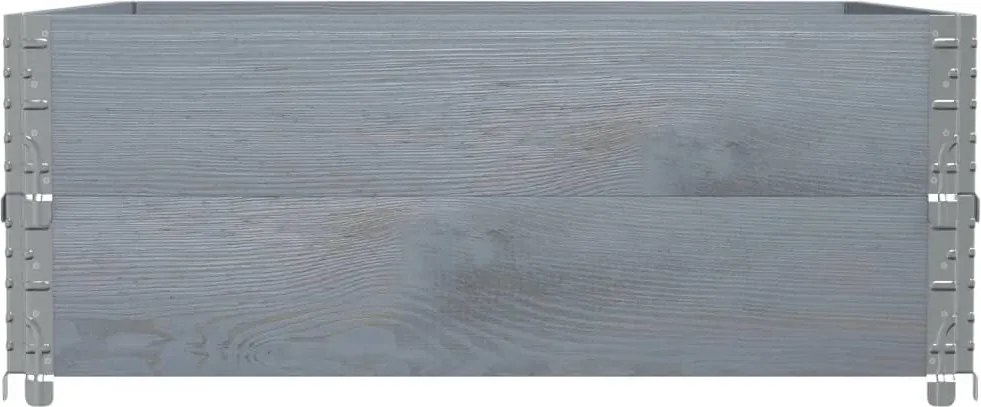 Zahradní truhlík šedý 100 x 100 cm masivní borové dřevo 3295401