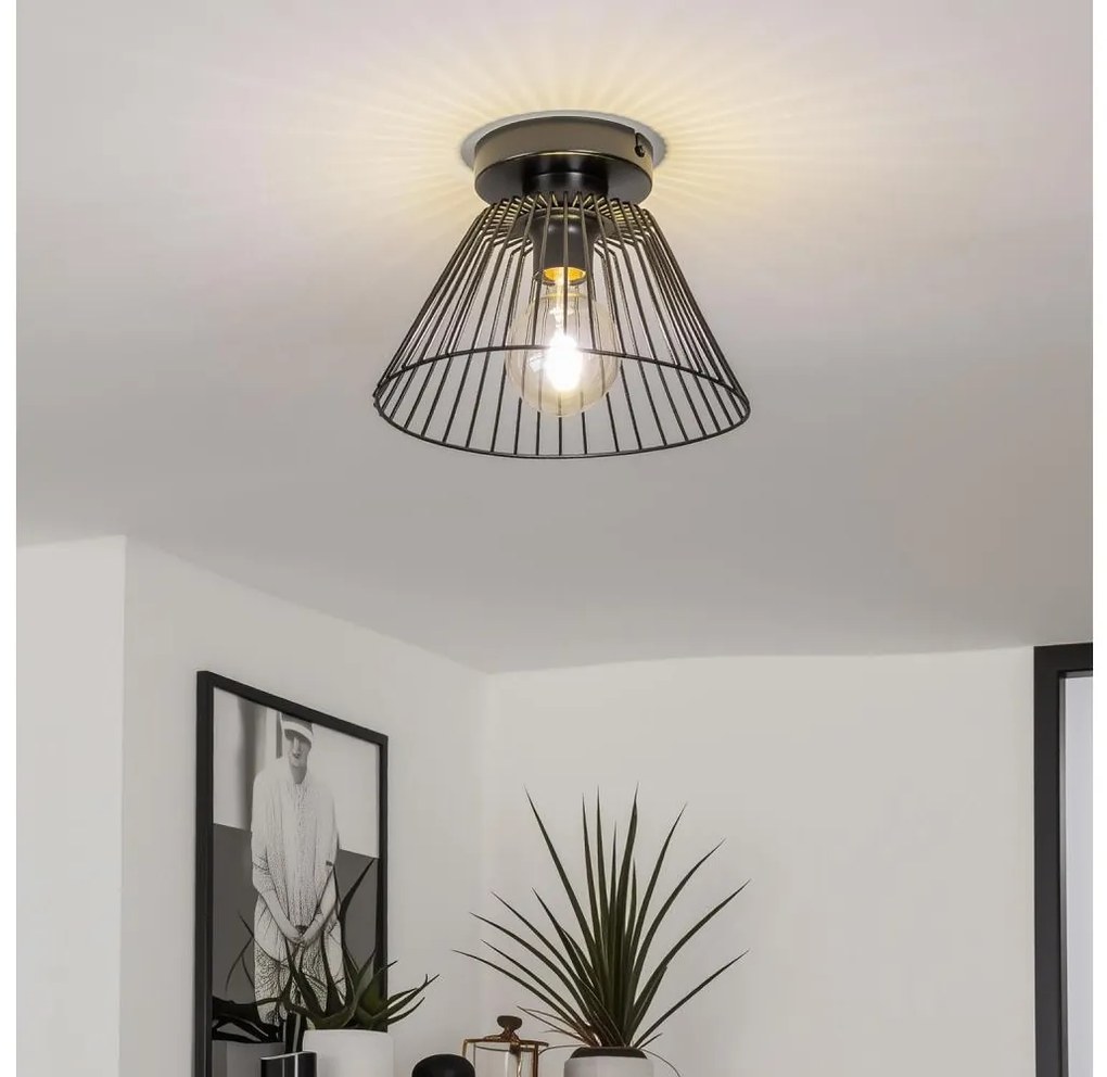 Brilagi - LED Přisazený lustr CERIA WIRE 1xE27/40W/230V pr. 30 cm černá