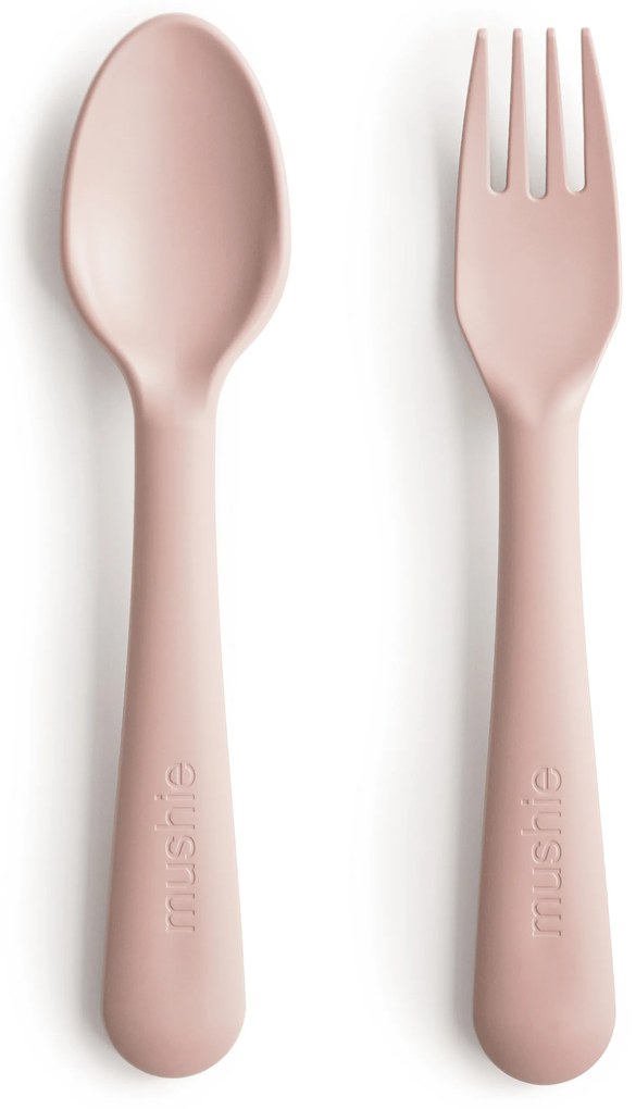 Mushie Dětský příbor lžička&vidlička Blush