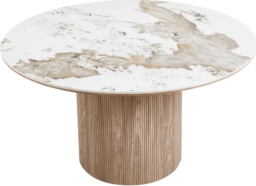 Kulatý jídelní stůl s deskou v dekoru mramoru ø 140 cm Athens – House Nordic