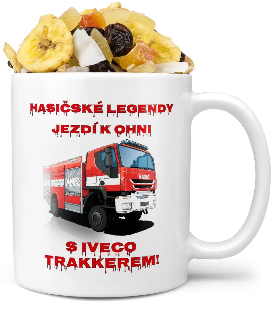 Hrnek Hasičské legendy – IVECO Trakker (Náplň hrníčku: Tropická směs)
