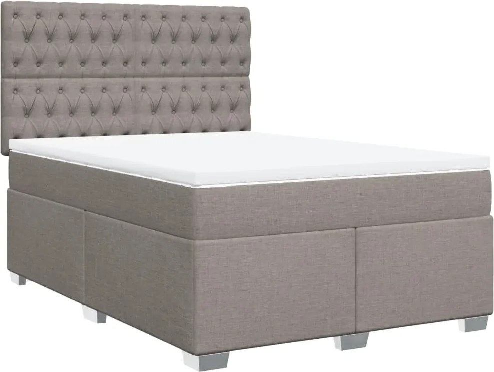 Box spring postel s matrací taupe 140x190 cm textil 3292794
