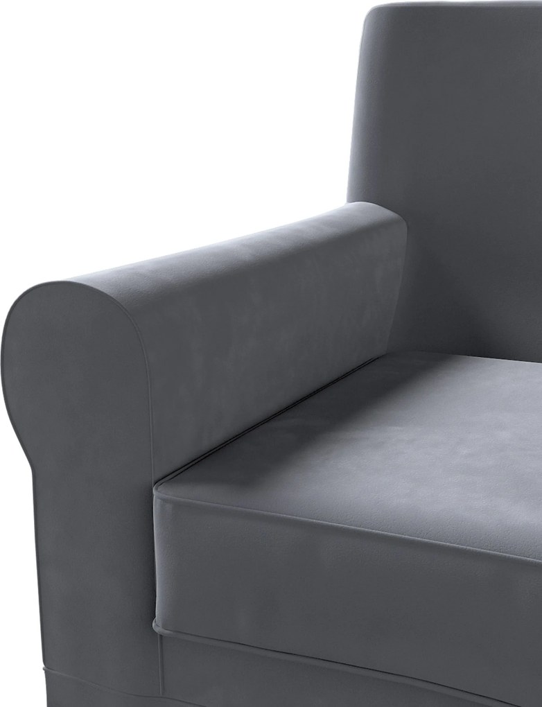 Potah na křeslo IKEA Ektorp Jennylund barva šedá látka lesklé, sametová