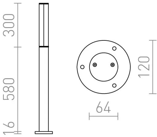 RED - Design Rendl - R10548 - LED Venkovní lampa VADIS LED/8W/230V IP54