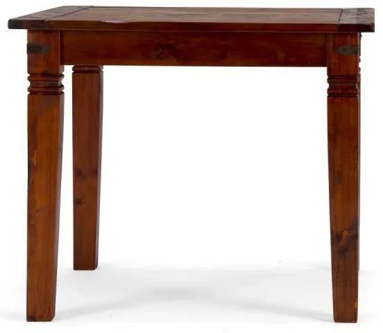 furniture-nabytek.cz - Masivní jídelní stůl Catello z borovice, hnědý, lakovaný, čtvercový – 90×90×76 cm