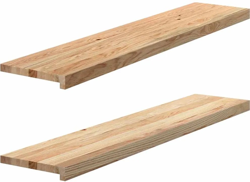 Nášlapy na schody 2 ks neošetřené 120x30x2 cm masivní dub 3283783