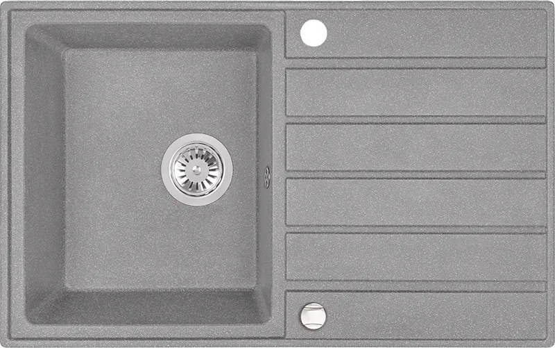 Laveo Margarita, 1-komorový granitový dřez 790x490x230 mm, šedá, LAV-SBM_511T