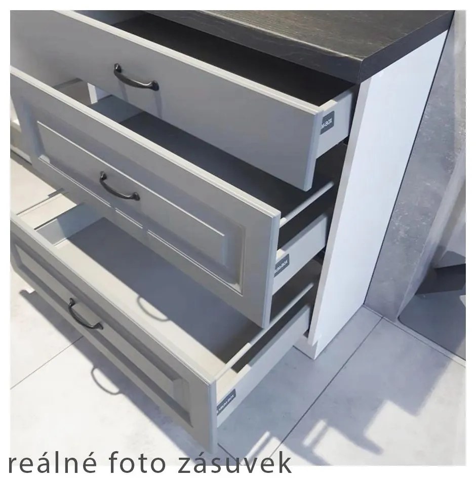 Kuchyňská linka STILO bs | 120 + 230 cm | bílá/šedá