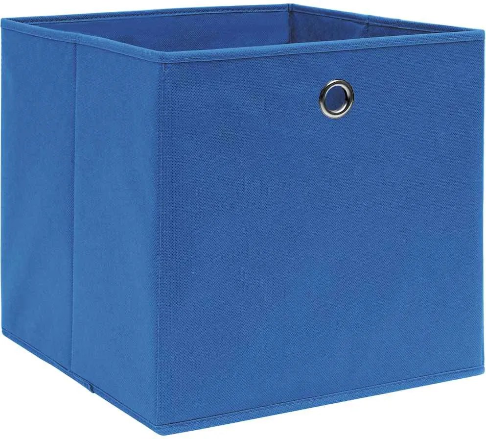Úložné boxy 10 ks netkaná textilie 28 x 28 x 28 cm modré 325197