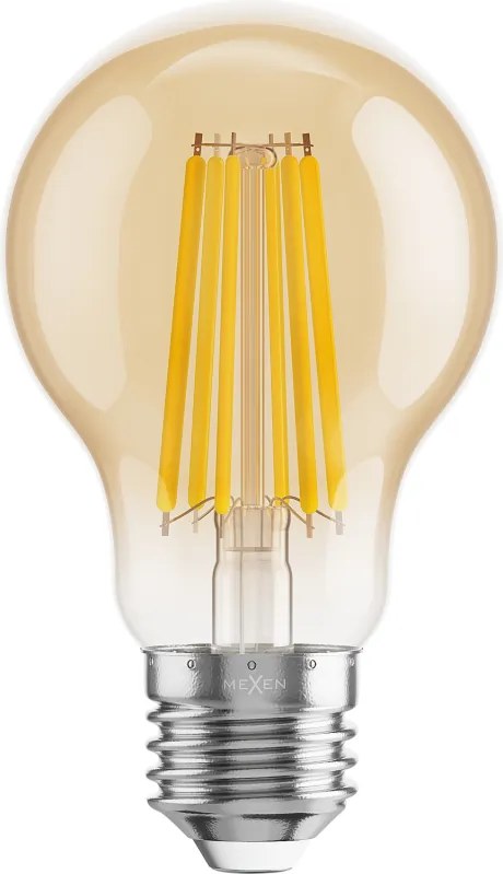 Mexen Vintis, LED filamentová žárovka E27, A60, 12 W, teplá bílá 2700K, jantarová, L150-E27-1227-50