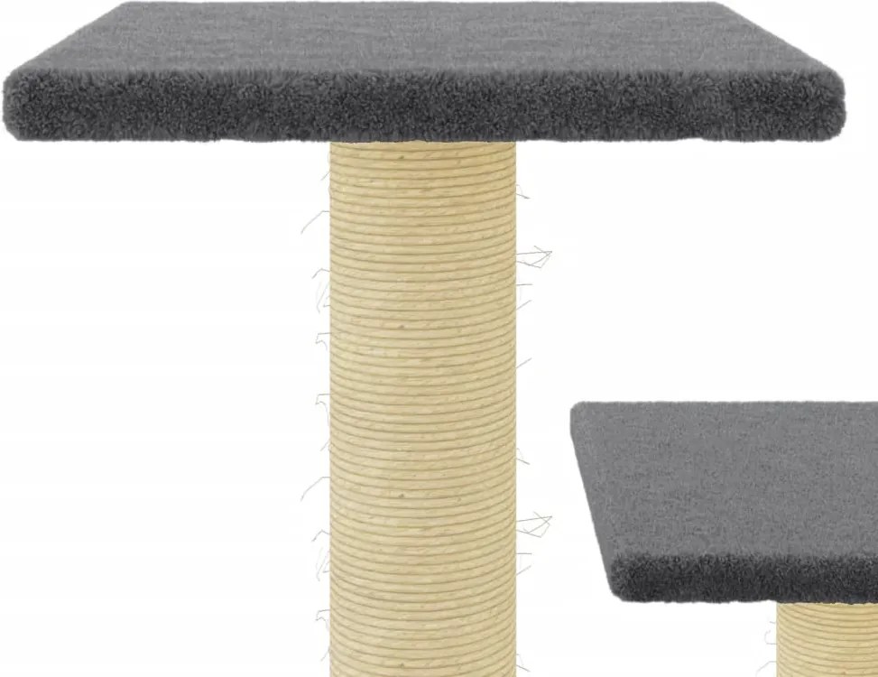 Škrabadlo pro kočky se sisalovými sloupky tmavě šedé 61 cm 172087